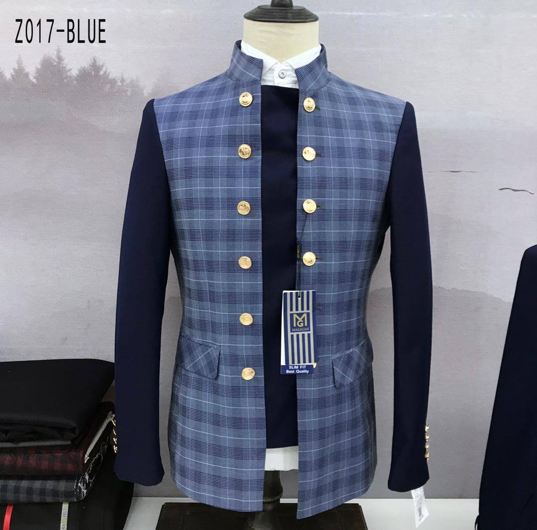 BLUE AND BLACK STRIPPED MANAGER SUIT WITH 12 GOLDEN BUTTON | ToBuy
