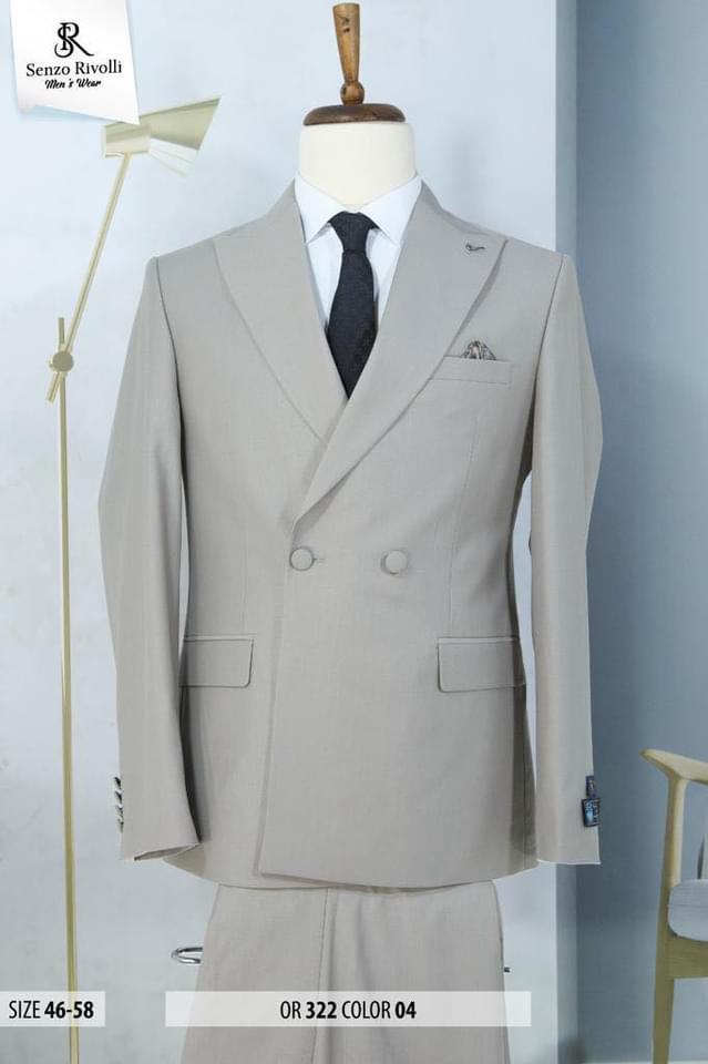 EXECUTIVE LIGHT BROWN BREASTED TURKEY SUIT WITH BROWN BUTTON [SWNL] | ToBuy